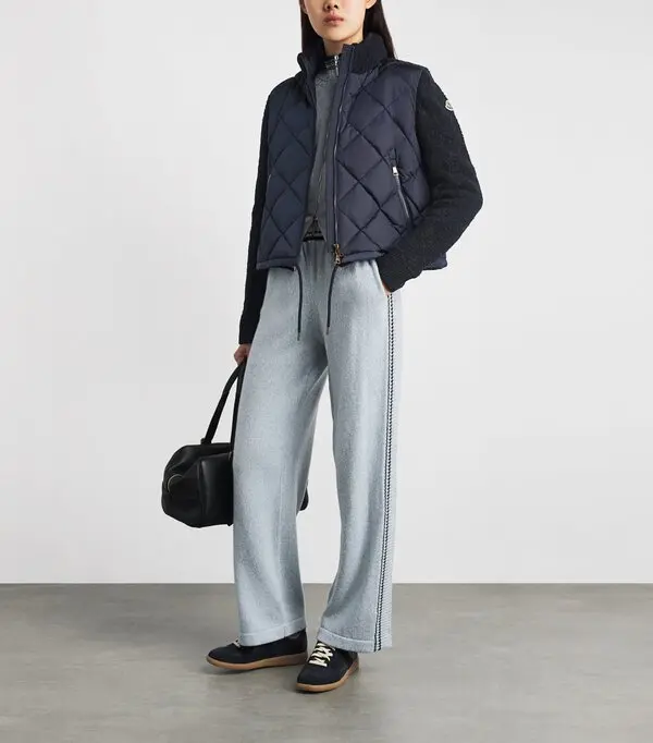 Moncler Quilted Hybrid Jacket With Bouclé Sleeves