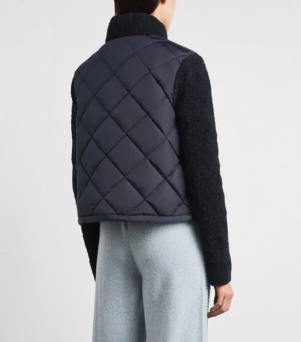 Moncler Quilted Hybrid Jacket With Bouclé Sleeves