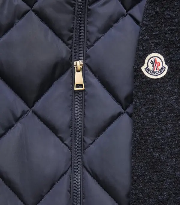 Moncler Quilted Hybrid Jacket With Bouclé Sleeves