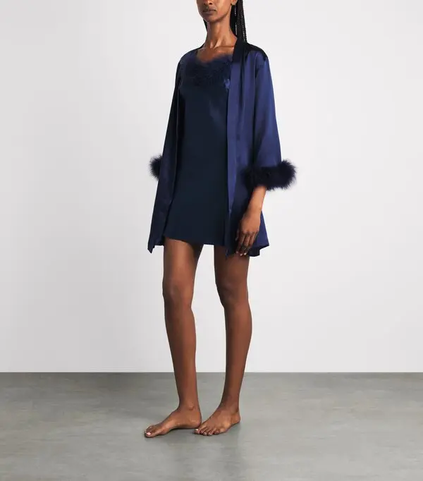 GILDA & PEARL Silk Meet Me At Midnight Short Robe