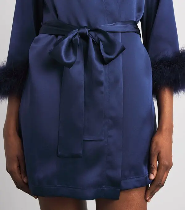GILDA & PEARL Silk Meet Me At Midnight Short Robe