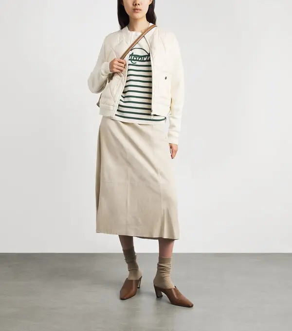 Moncler Virgin Wool Stripe Logo Sweater