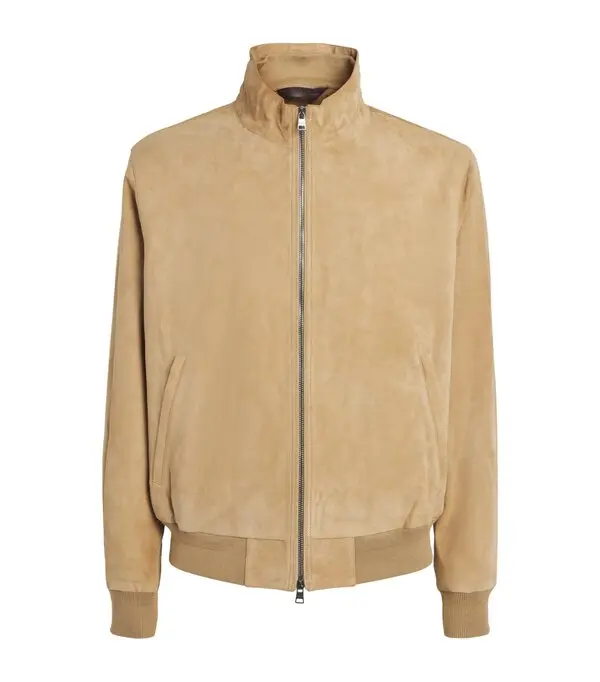 Polo Ralph Lauren Goat Suede Charleton Bomber Jacket