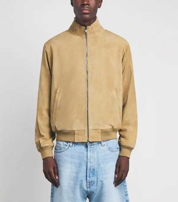 Polo Ralph Lauren Goat Suede Bomber Jacket - Beige