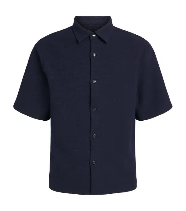 Sandro Textured Short-sleeve Shirt - Blue
