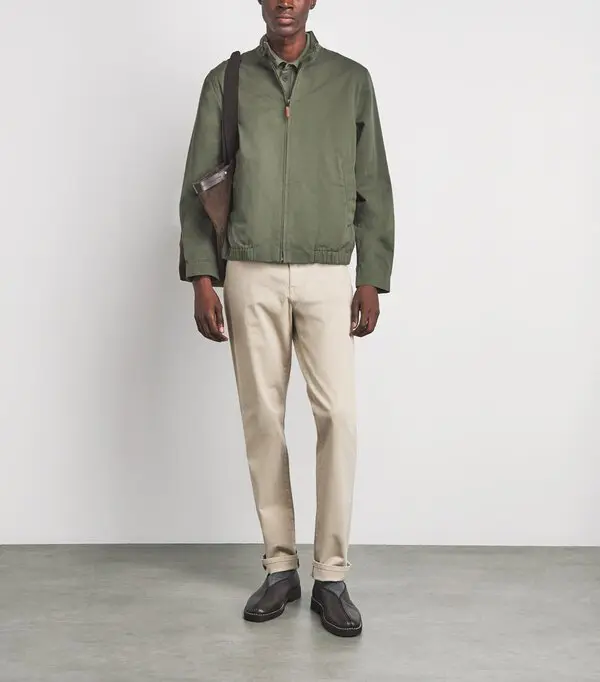 Vince Cotton-linen Bomber Jacket - Green