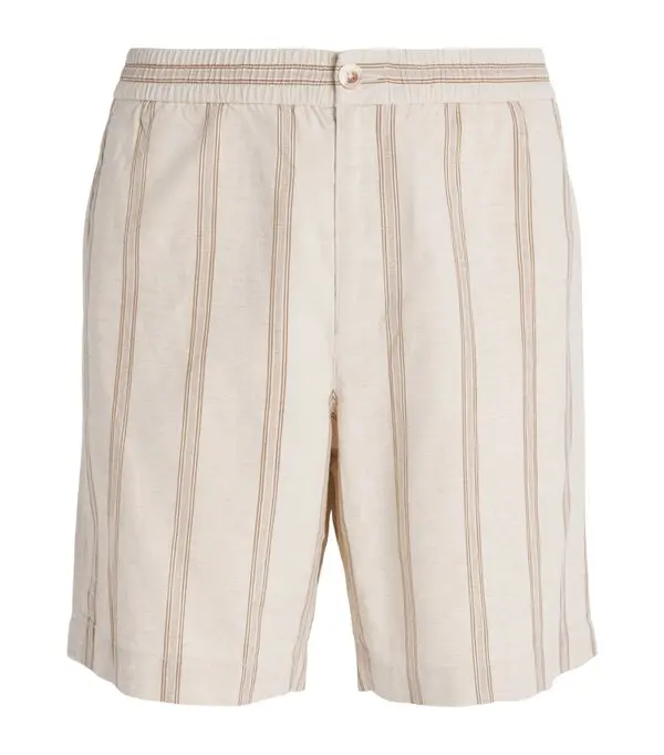 Vince Cotton-hemp Stripe Shorts