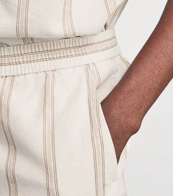 Vince Cotton-hemp Stripe Shorts