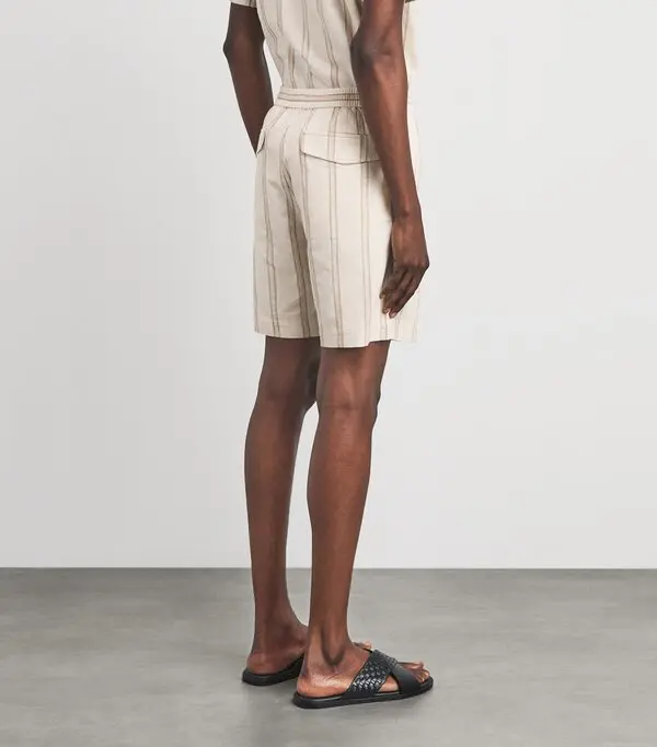 Vince Cotton-hemp Stripe Shorts