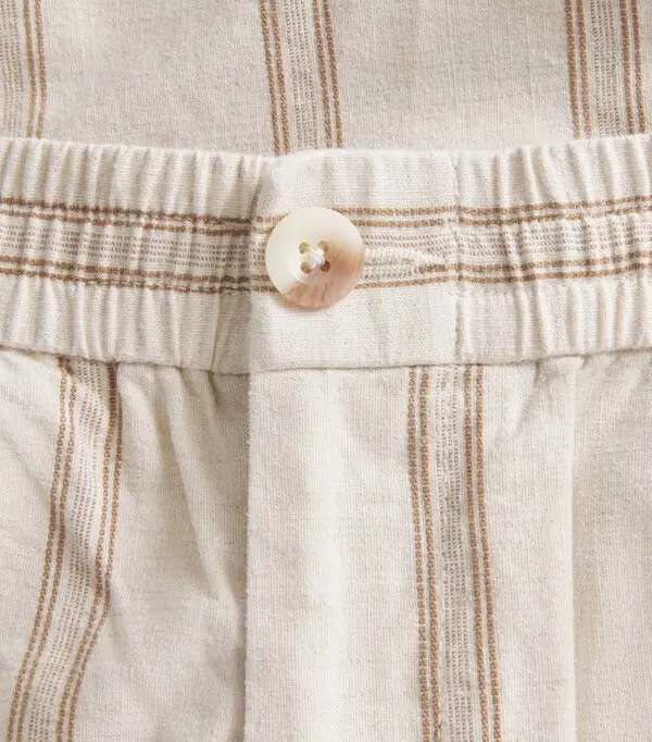 Vince Cotton-hemp Stripe Shorts