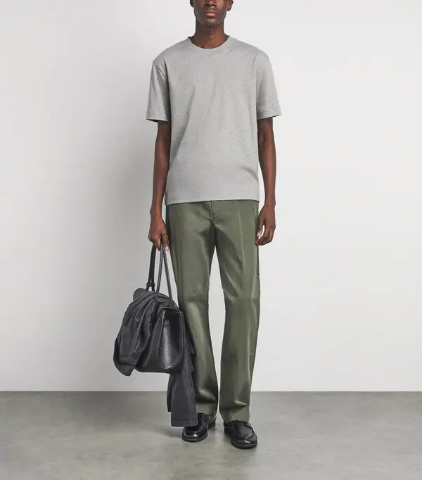 Vince Cotton Peached Face Jersey T-shirt - Grey