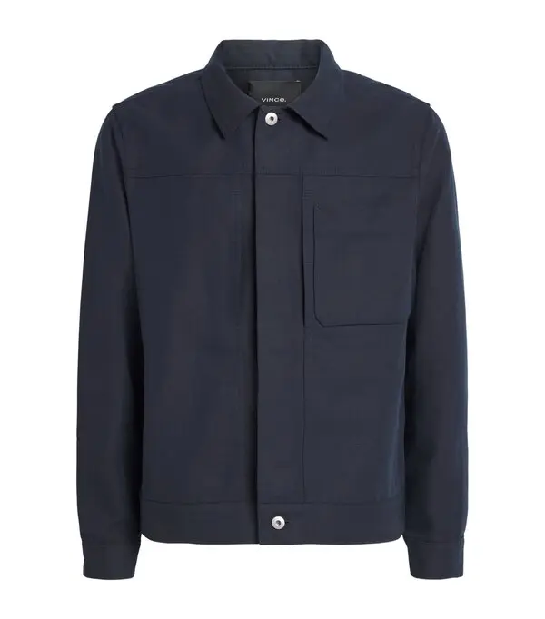Vince Cotton-linen Trucker Overshirt