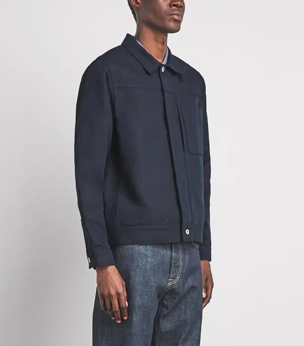Vince Cotton-linen Trucker Overshirt