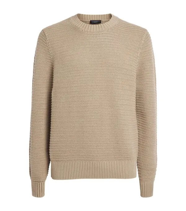 Vince Cotton-cashmere Waffle Knit Crew Neck Sweater