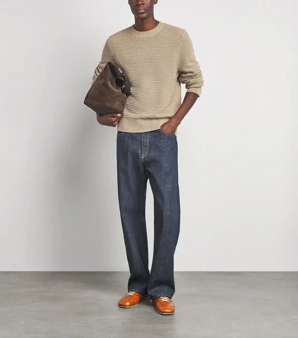 Vince Cotton-cashmere Waffle Knit Crew Neck Sweater