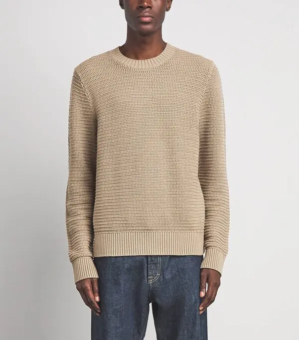 Vince Cotton-cashmere Waffle Knit Crew Neck Sweater