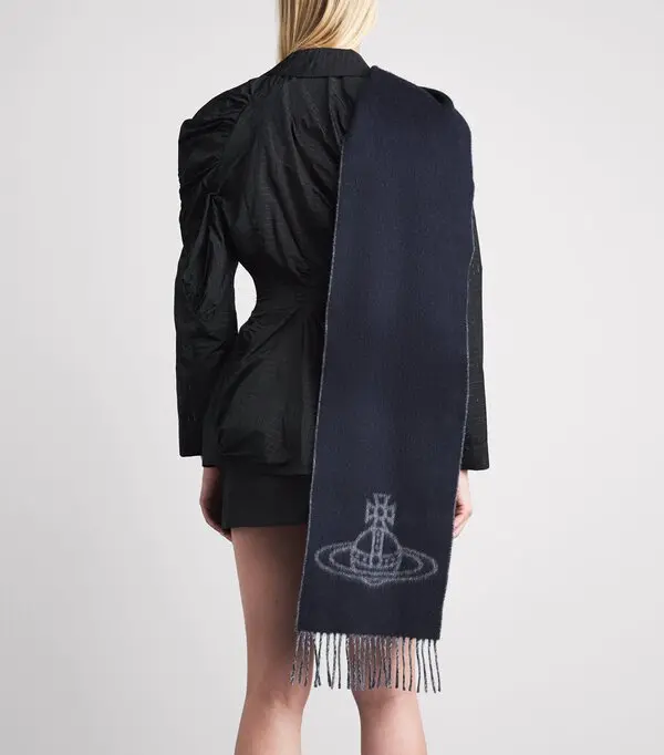 VIVIENNE WESTWOOD Wool Orb Scarf - Grey