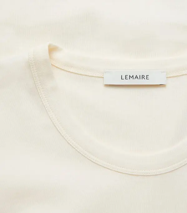 LEMAIRE Cotton Ribbed Long-sleeve T-shirt - Ivory