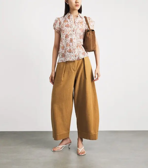 ME+EM Cotton Barrel-leg Trousers