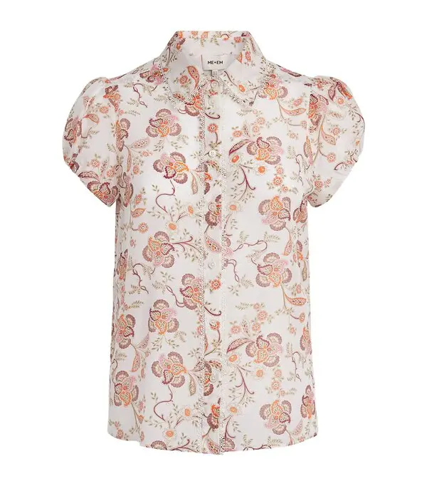ME+EM Cotton-silk Paisley Print Shirt