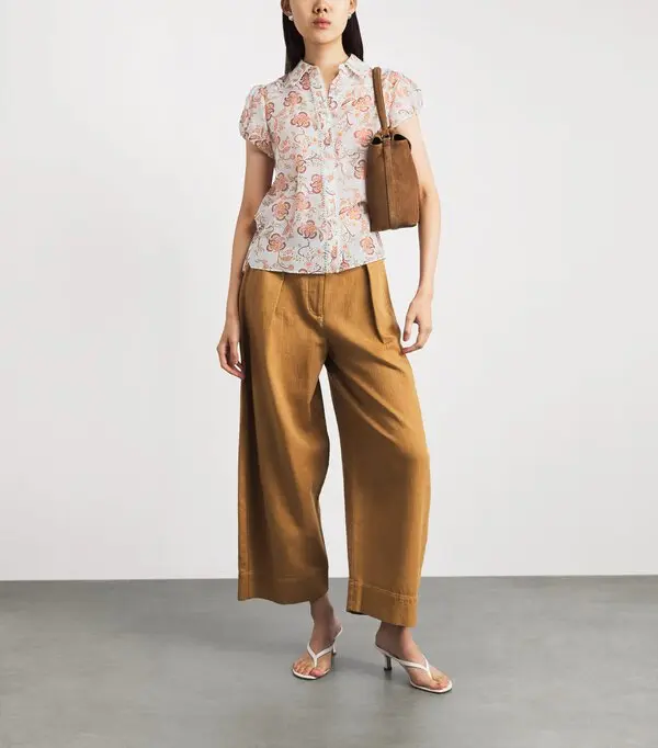 ME+EM Cotton-silk Paisley Print Shirt