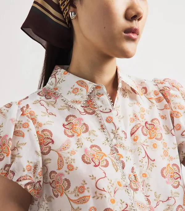 ME+EM Cotton-silk Paisley Print Shirt