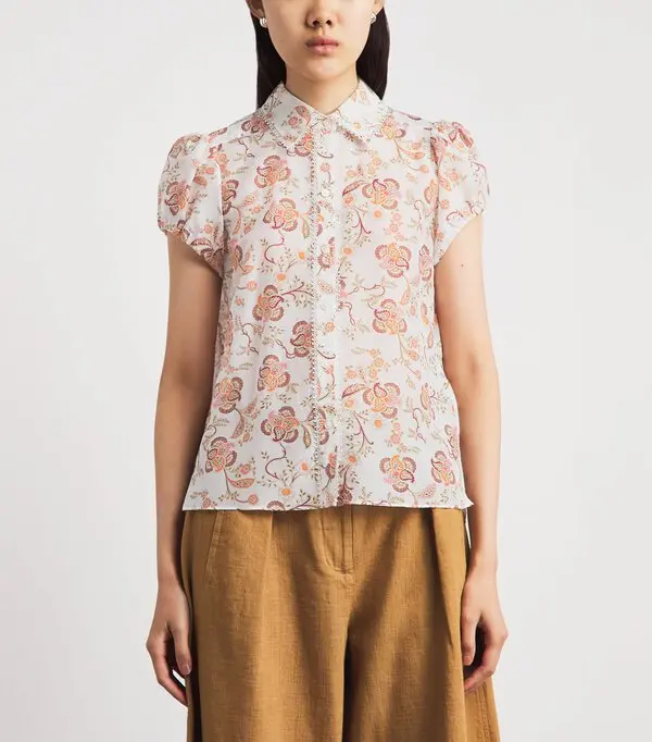 ME+EM Cotton-silk Paisley Print Shirt