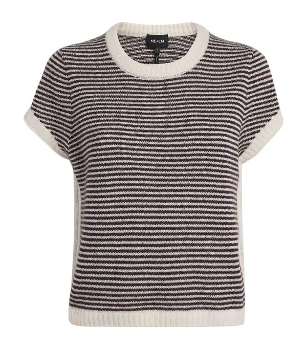 ME+EM Merino Wool-blend Striped T-shirt