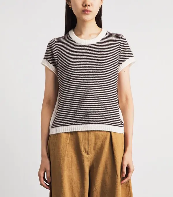 ME+EM Merino Wool-blend Striped T-shirt