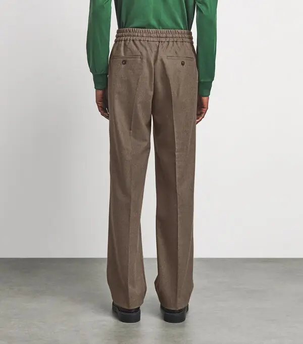 Drole De Monsieur Virgin Wool-blend Drawstring Trousers