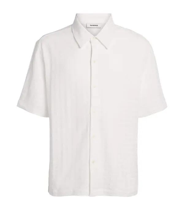 Sandro Cotton Jacquard Shirt - Beige