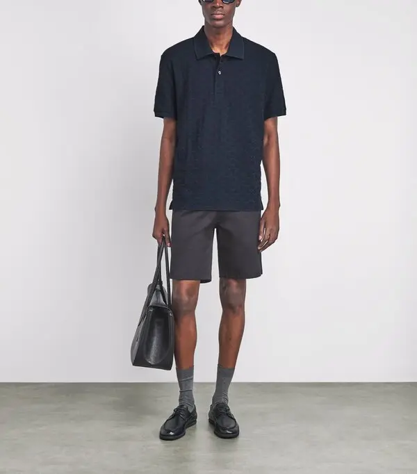 Sandro Cotton Jacquard Polo Shirt