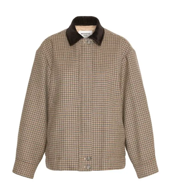 Max Mara Virgin Wool Check Quilted Jacket
