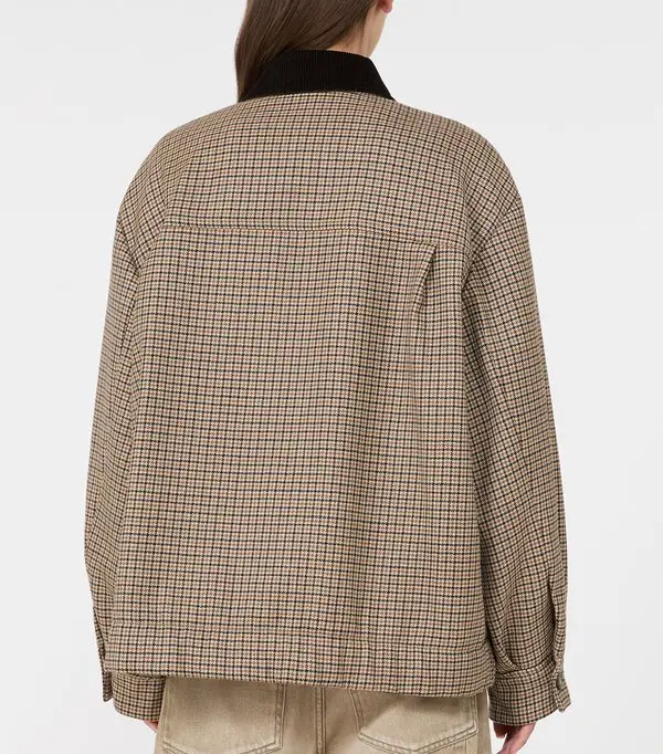 Max Mara Virgin Wool Check Quilted Jacket