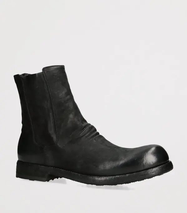 Officine Creative Leather Chelsea Boots With Zip Up