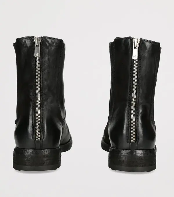 Officine Creative Leather Chelsea Boots With Zip Up