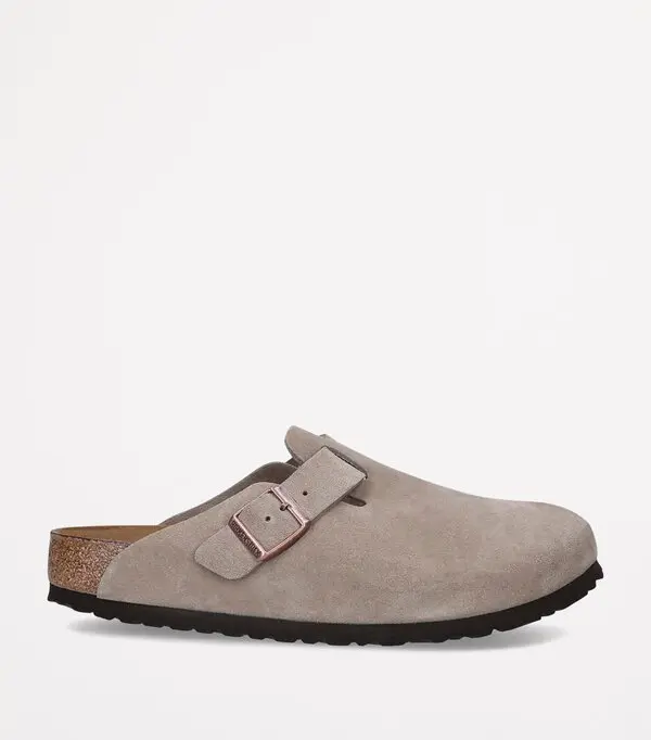 BIRKENSTOCK Suede Boston Clogs - Brown