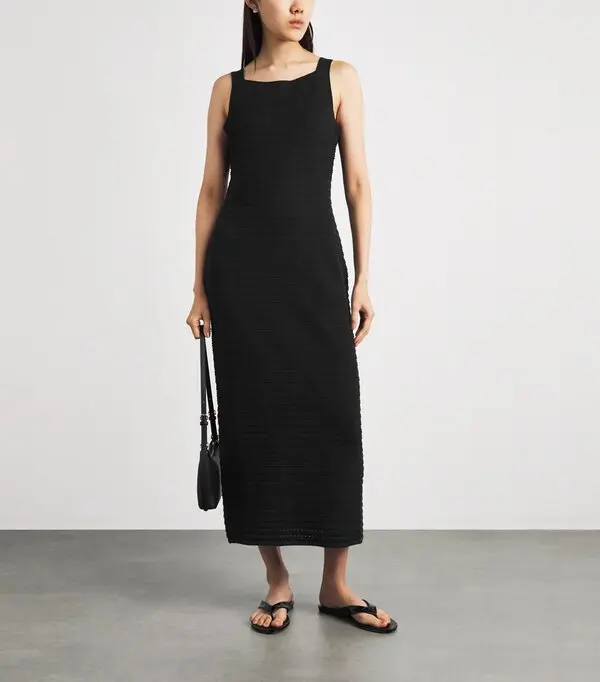 Varley Cotton Knitted Cusack Midi Dress