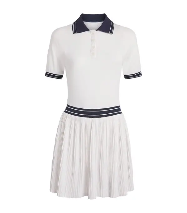 Varley Jersey Draya Court Mini Dress - White