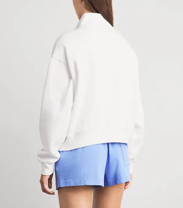 SPORTY & RICH Embroidered Quarter-zip Sweatshirt