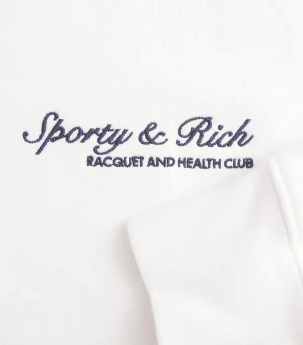 SPORTY & RICH Embroidered Quarter-zip Sweatshirt