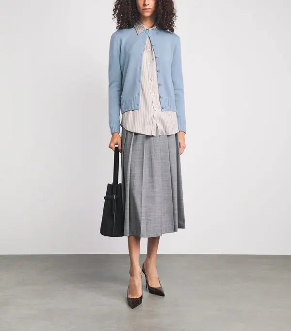 Agnona Cashmere Lipstick Cardigan - Blue