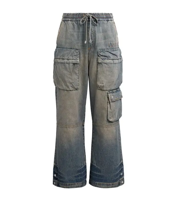 Amiri Cargo Wide-leg Jeans - Blue