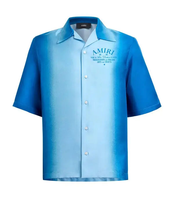 Amiri Silk Arts District Short-sleeve Shirt - Blue