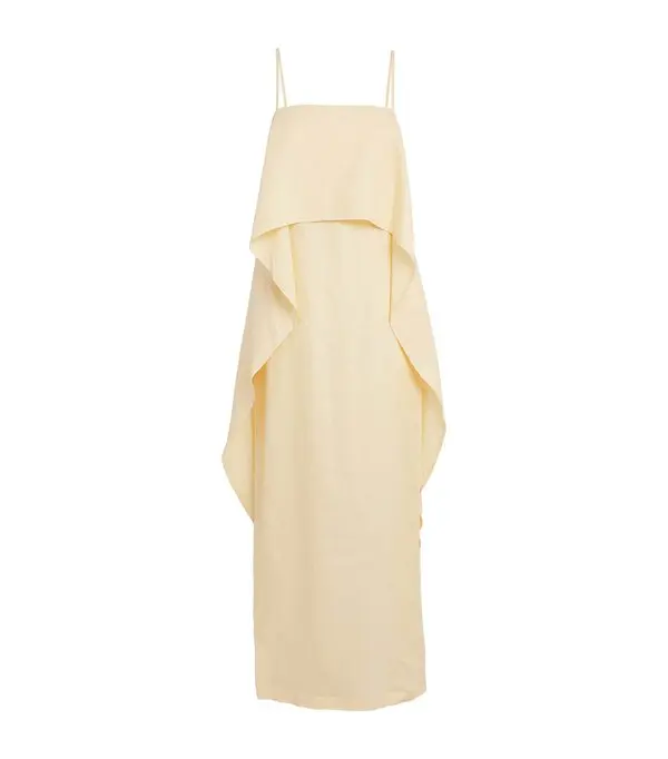 Staud Linen Valencia Maxi Dress - Yellow
