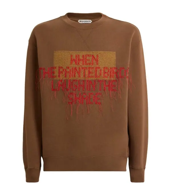 JW Anderson X Patrick Carroll Painted Birds Sweatshirt - Brown