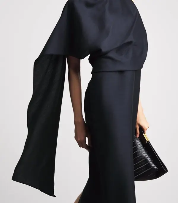 RÓHE Draped Open-back Maxi Dress - Navy