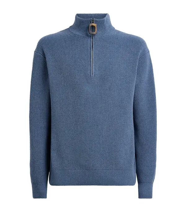 JW Anderson Wool-cotton Half-zip Sweater