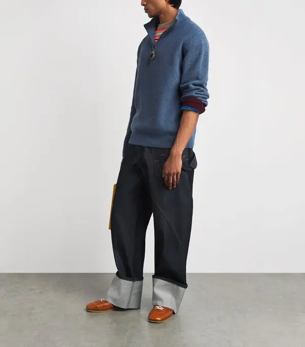 JW Anderson Wool-cotton Half-zip Sweater