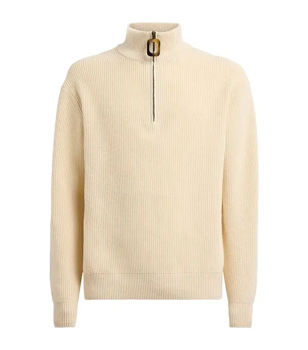 JW Anderson Wool-cotton Half-zip Sweater